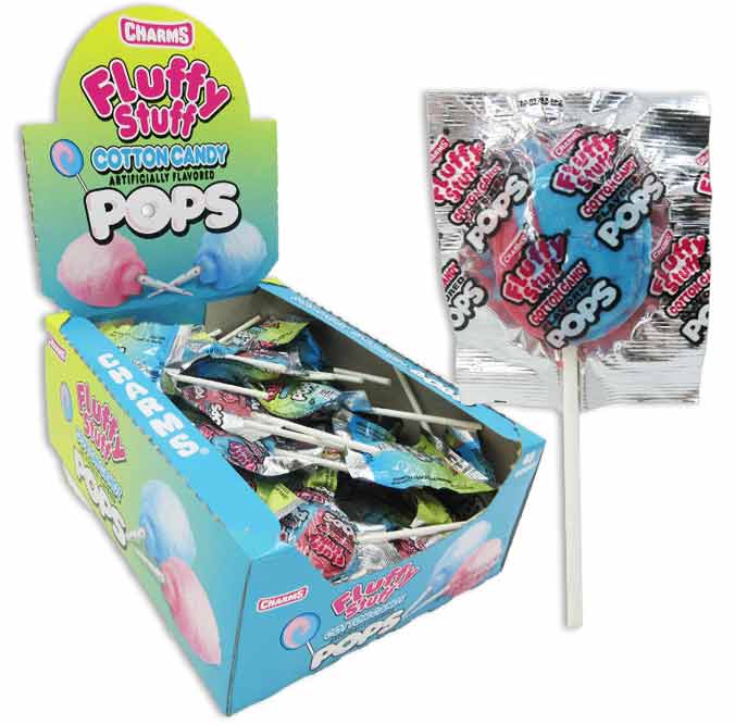 Charms Fluffy Stuff Cotton Candy Pops 48 Units – candyville.ca