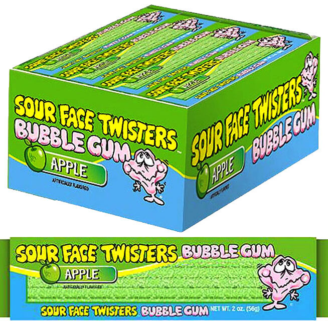 Face Twister Sour Bubblegum Green Apple 2oz X 12 units – candyville.ca