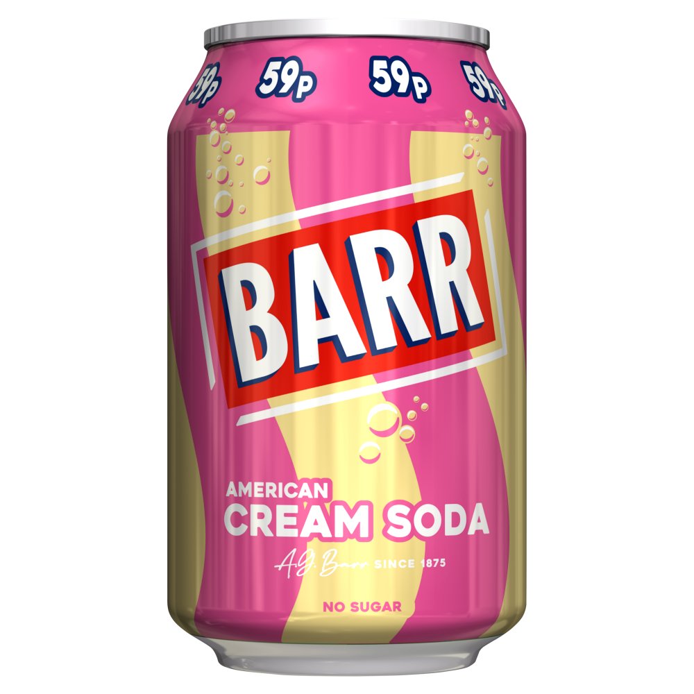 UK BARR Cream Soda Fizzy Drink 330ml X 24 Units