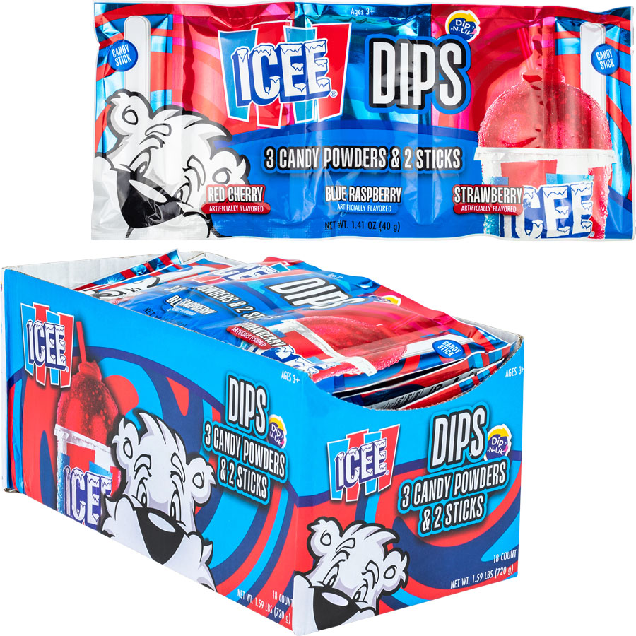 Koko's Icee Dips Candy Powder & Sticks 3pk 1.41oz X 18 Units ...