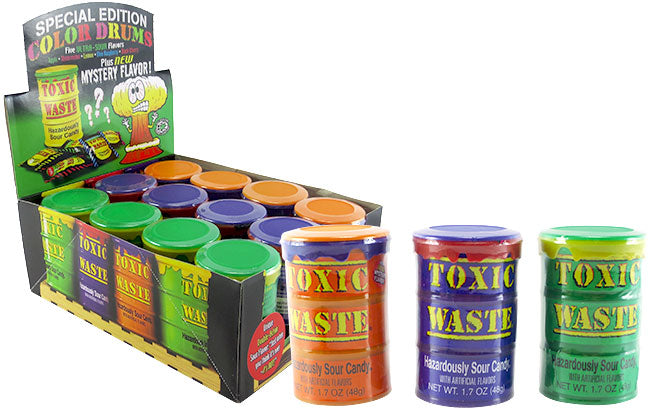 Toxic Waste Colored Drums 1.7oz X 12 Units – candyville.ca